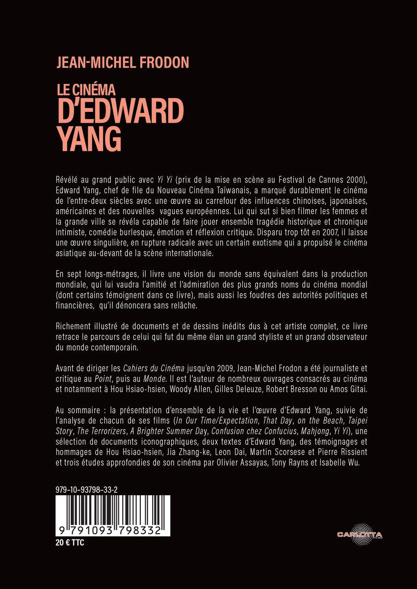 Le cinéma d'Edward Yang - Livre – La Boutique Carlotta Films