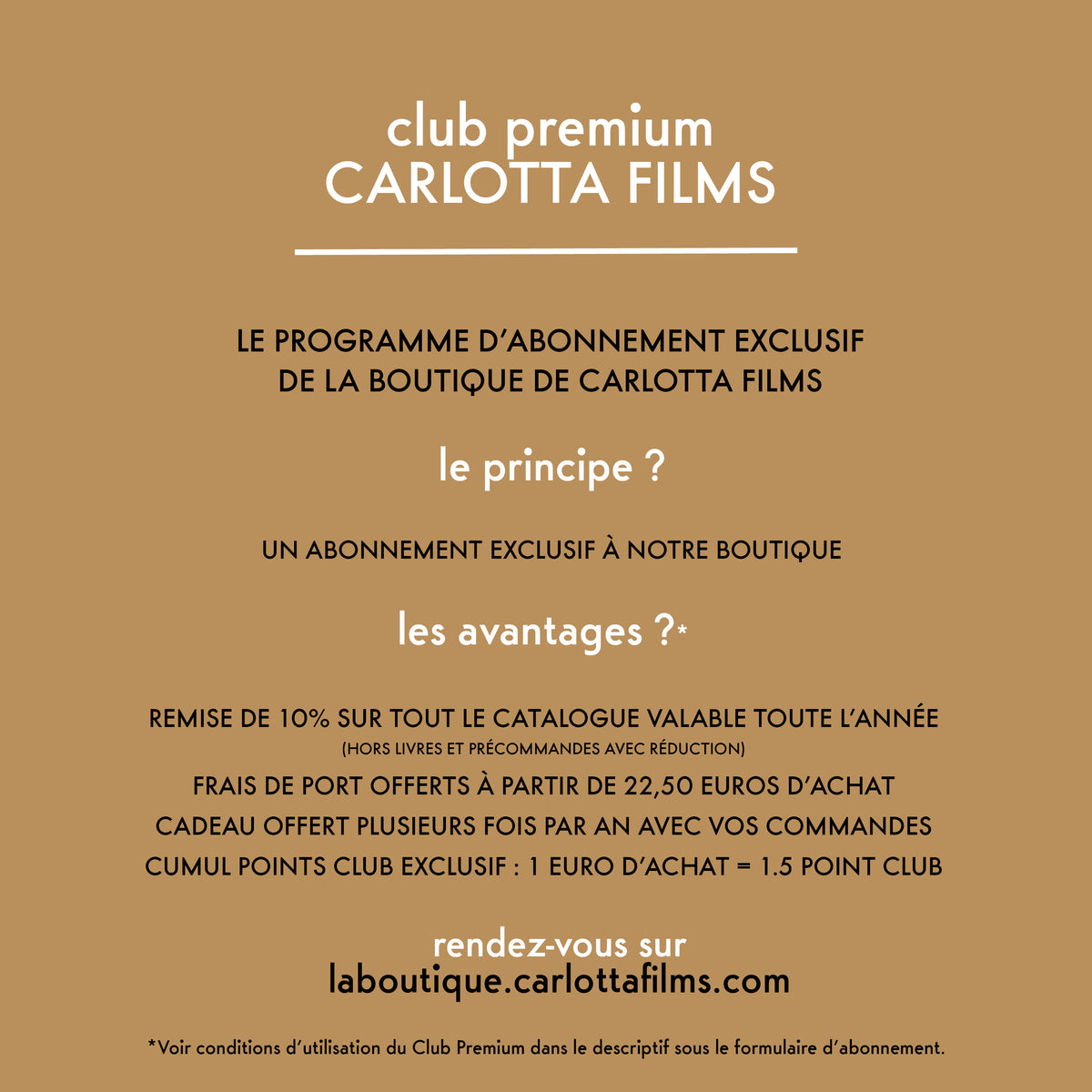 The Premium Club – La Boutique Carlotta Films