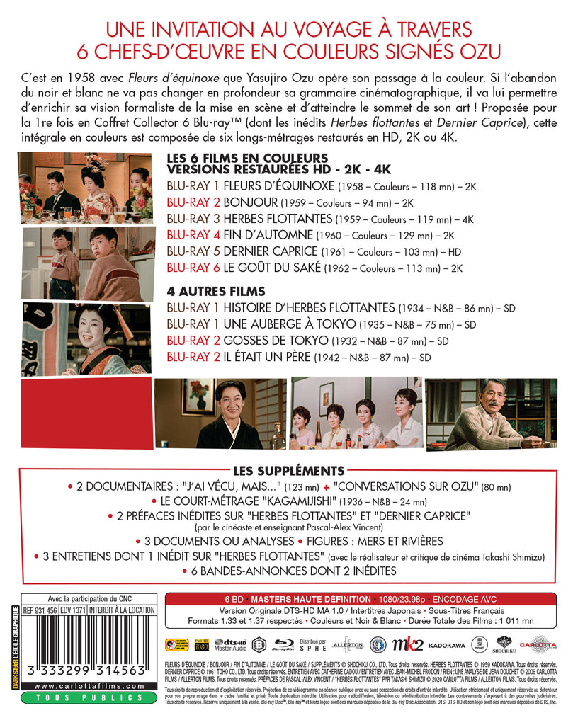 Coffret Ozu en couleurs - Blu-ray – La Boutique Carlotta Films